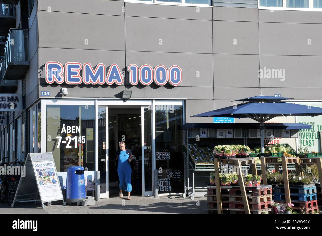 Copenhagen/Denmark/21 September 2023/.Rema 1000 grocery store in danish ...