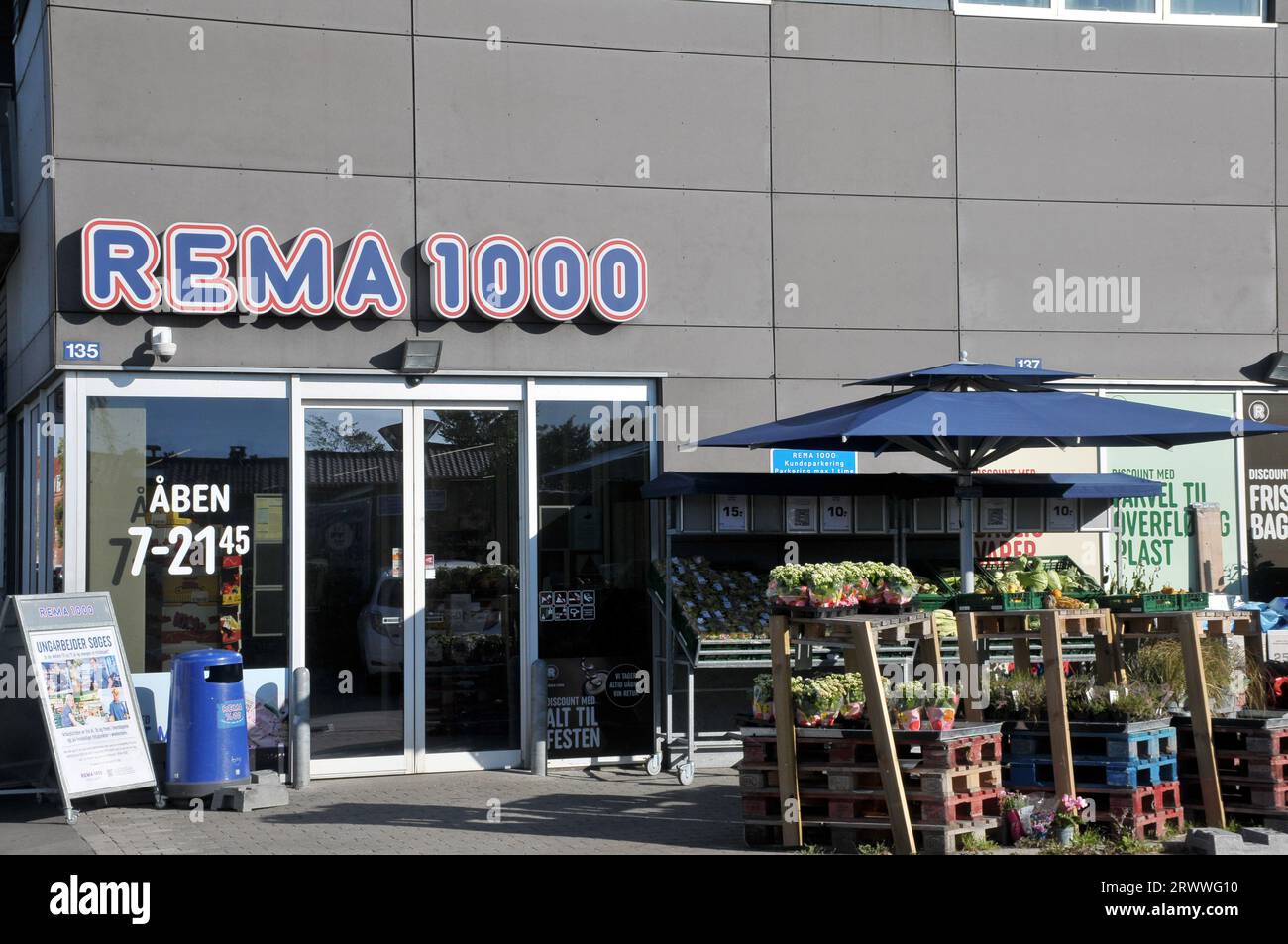 Copenhagen/Denmark/21 September 2023/.Rema 1000 grocery store in danish ...