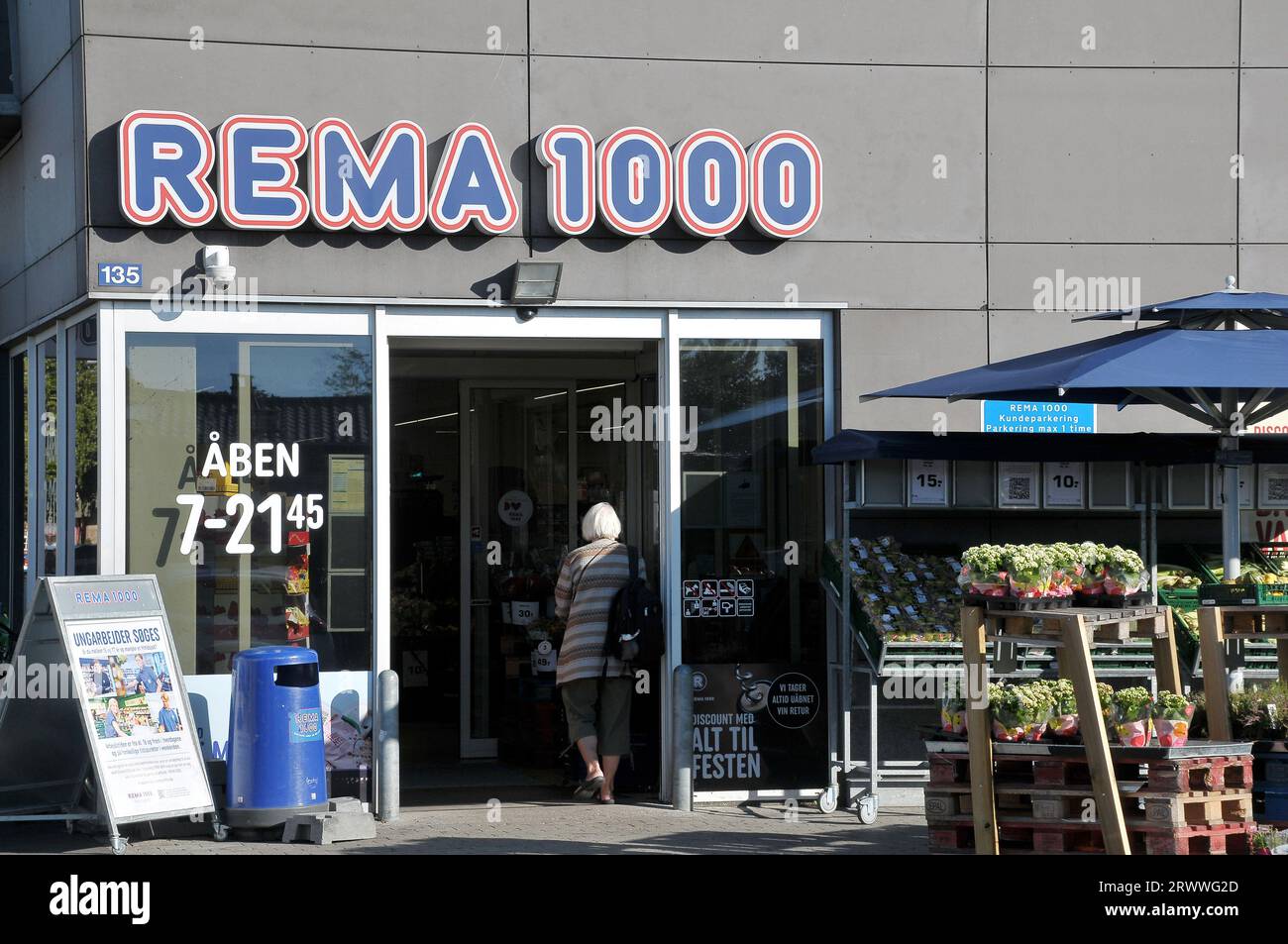 Copenhagen/Denmark/21 September 2023/.Rema 1000 grocery store in danish ...
