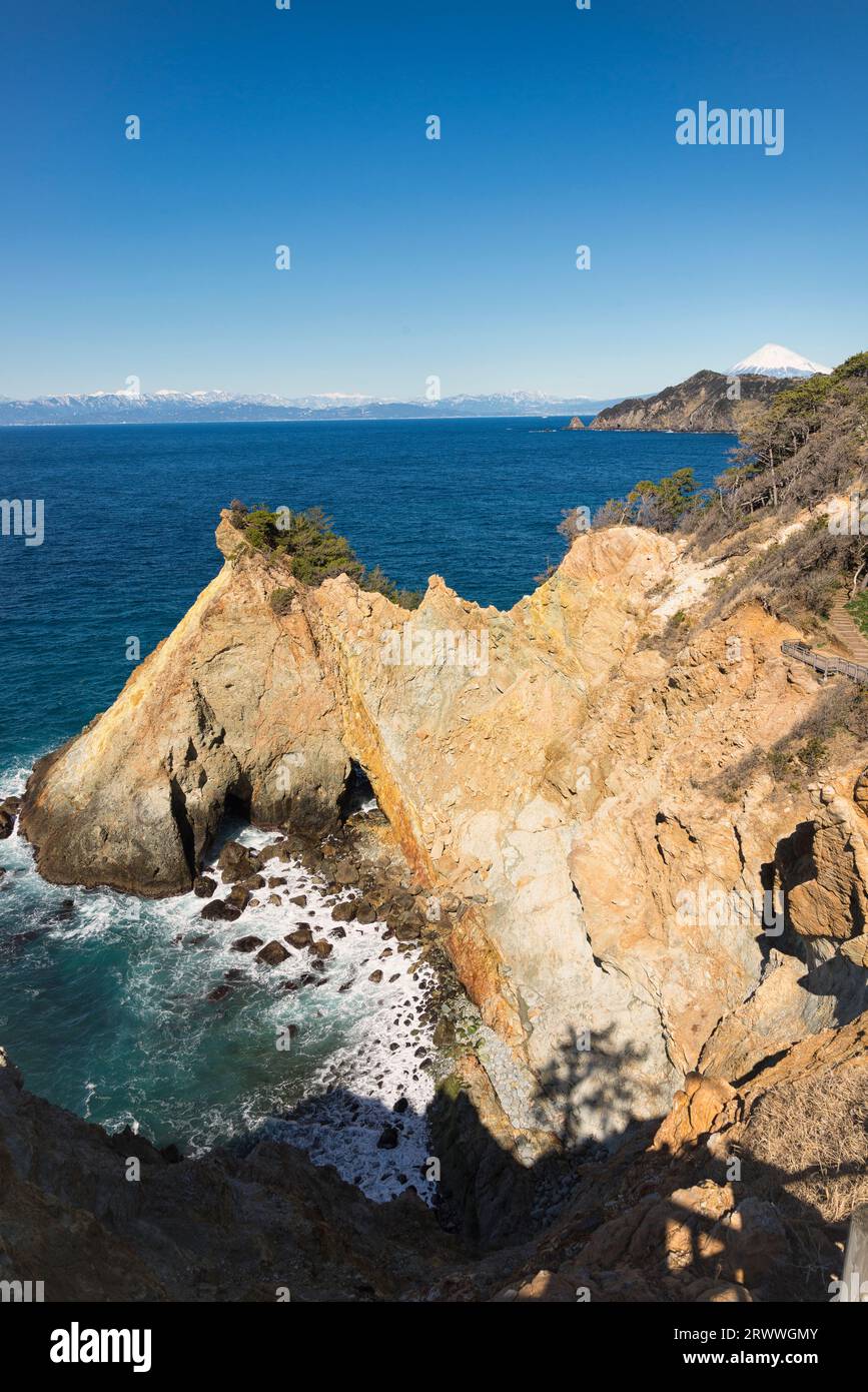 Fuji over Suruga Bay from Koganezaki in Nishi Izu Stock Photo - Alamy