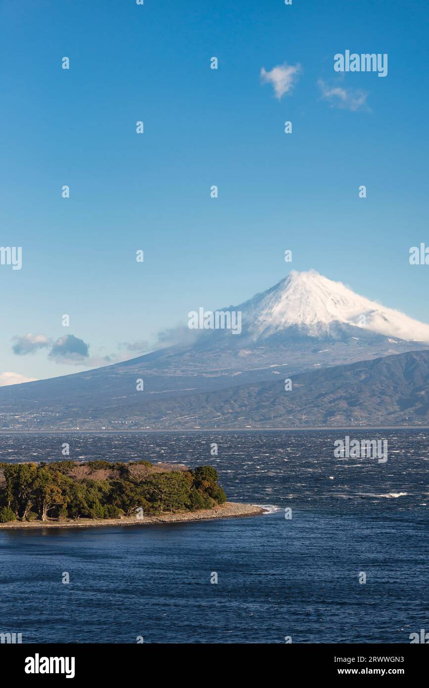 Osezaki and Mt. Fuji over Suruga Bay from Nishiura, Numazu City Stock ...
