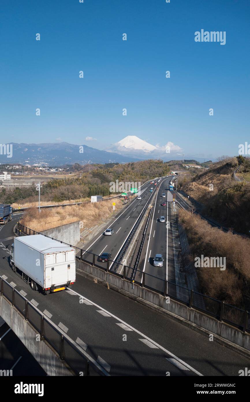 Fuji over the Izu Jukan Expressway Stock Photo - Alamy