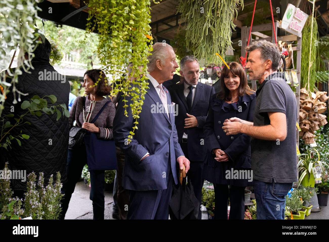 Britain's King Charles III discusses will sellers as he visits the ...