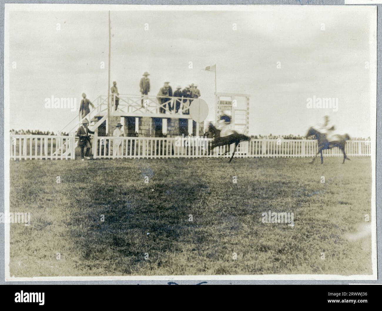 View down onto a river valley with hills behind. Original manuscript ...