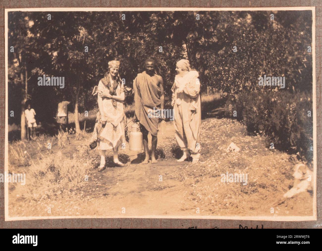 Portrait of two Kamba women standing on the road in Machakos. Both are ...