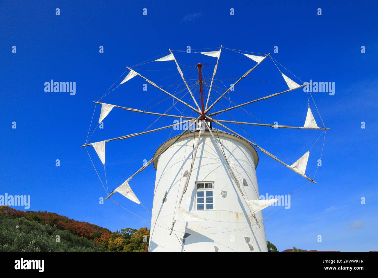Greek Windmill in Shodoshima Olive Park Stock Photo - Alamy