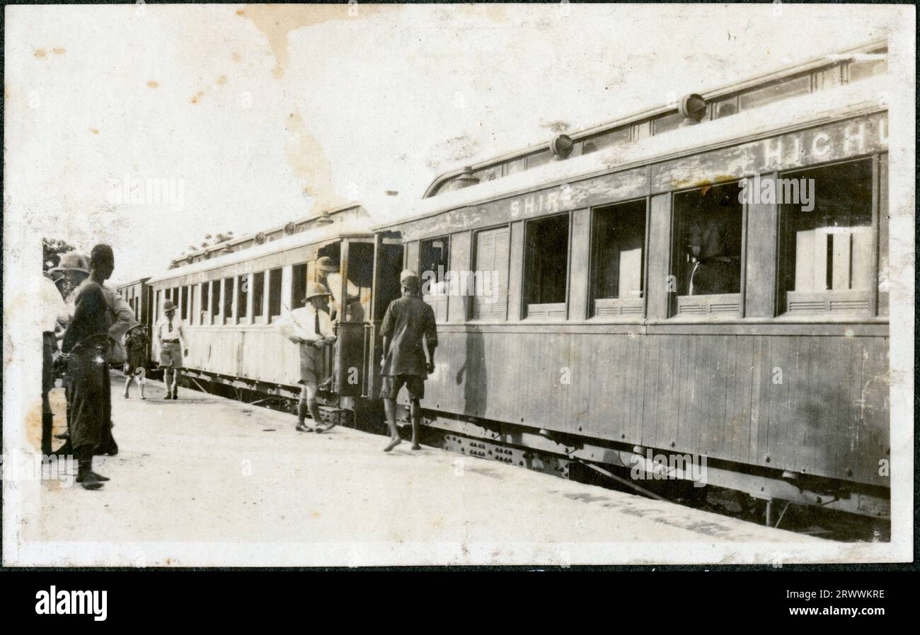 A wooden train of the Shire Highlands Railway in Malawi (then Nyasaland ...