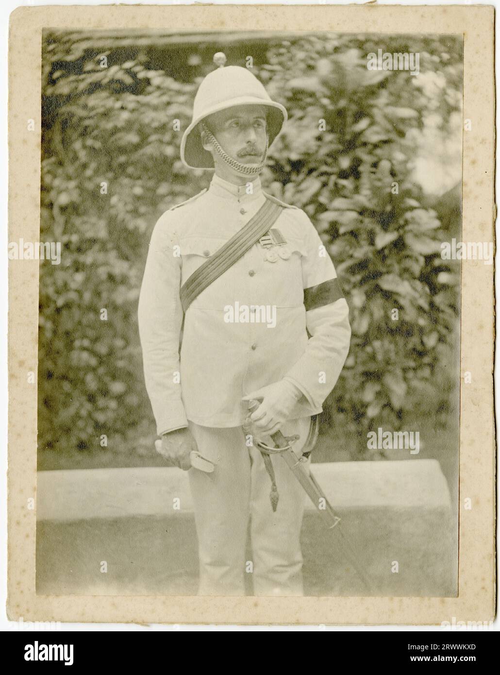 Portrait of Major Wooley in full uniform with sword and medals, and ...