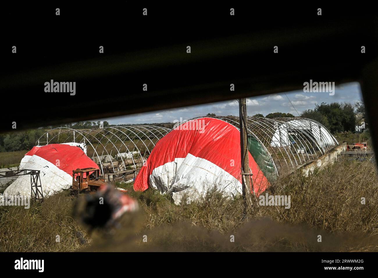 UKRAINE - SEPTEMBER 7, 2023 - Hangars are seen destroyed in the ...