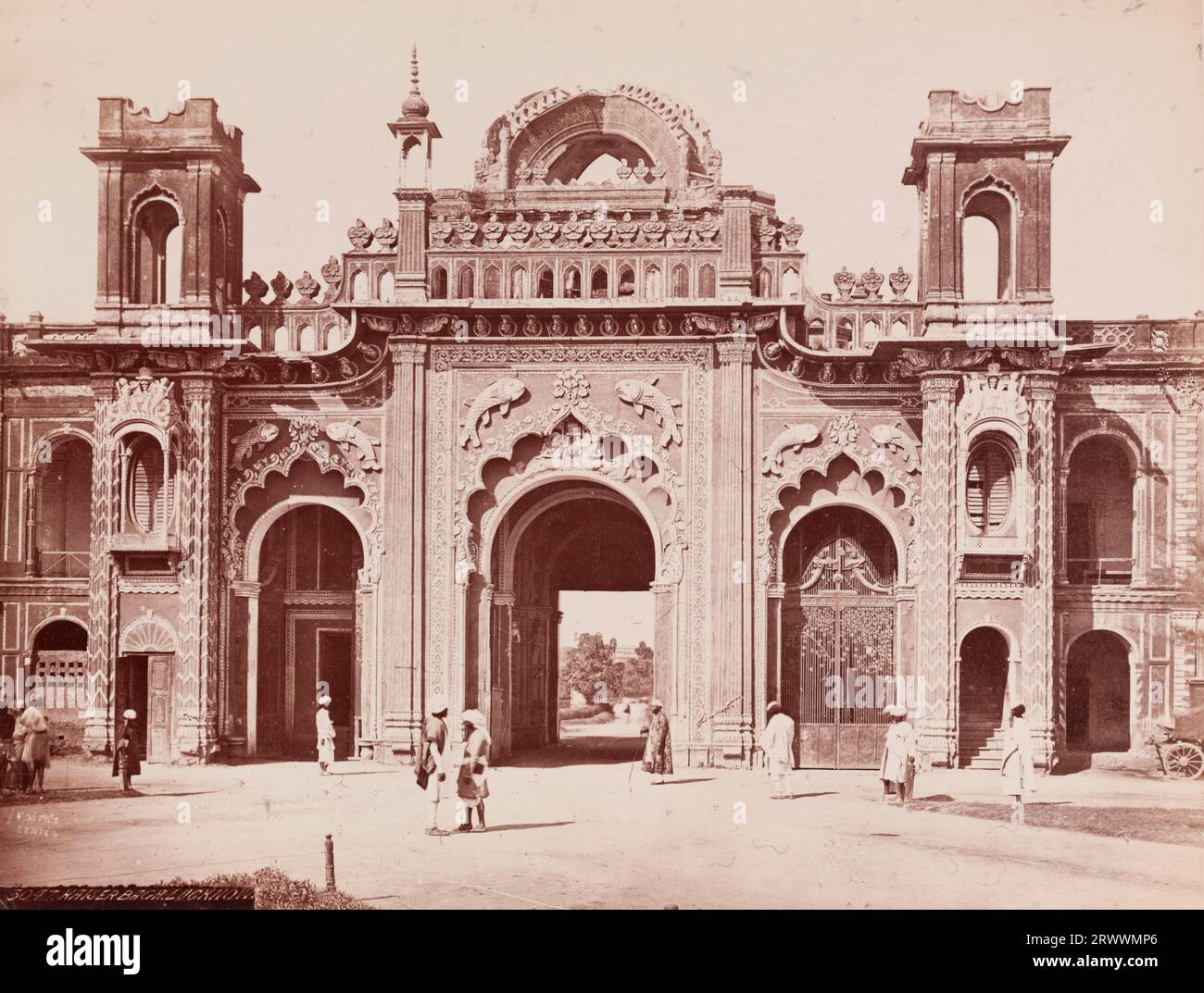 The decorative stone East Gateway to the Kaiserbagh Palace, Lucknow ...