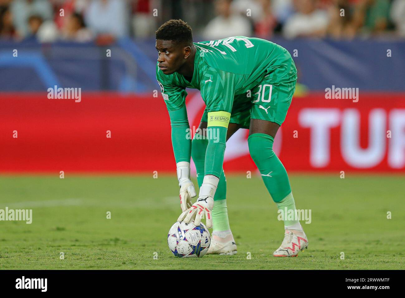 Sevilla, Spain. 20th Sep, 2023. Brice Samba of RC Lens during the UEFA ...