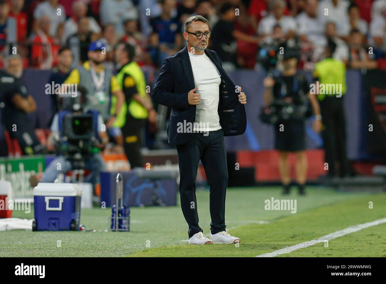 Sevilla, Spain. 20th Sep, 2023. RC Lens manager Franck Haise during the ...