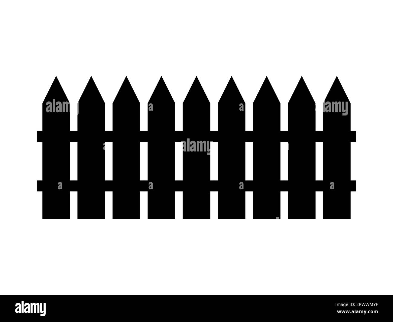 Picket fence isolated vector. Simple wooden fence vector element Stock ...