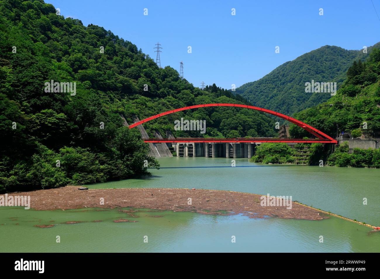 Kurobe Gorge, Lake Unazuki and the lake bridge Toyama, Japan Stock ...