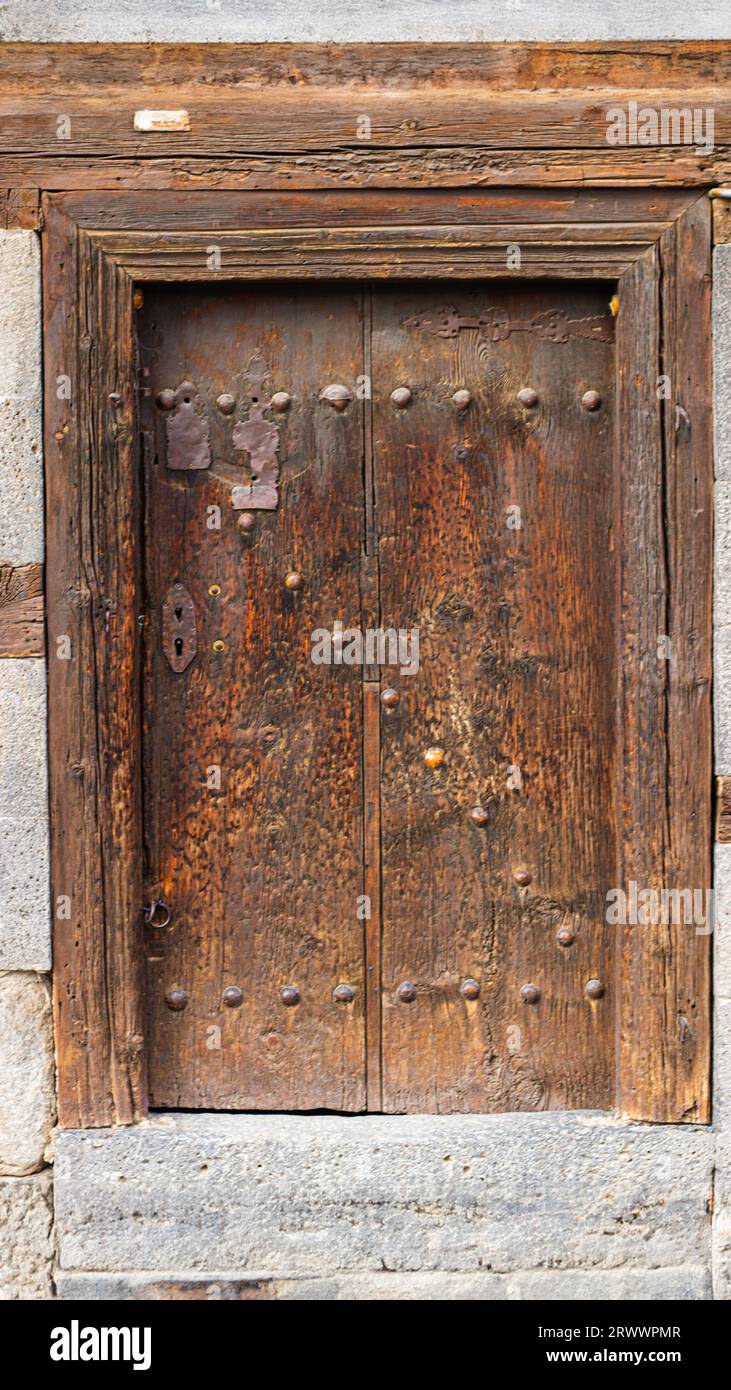 Old wooden doors of Erzurum's stone houses in Anatolia. Examples of ...
