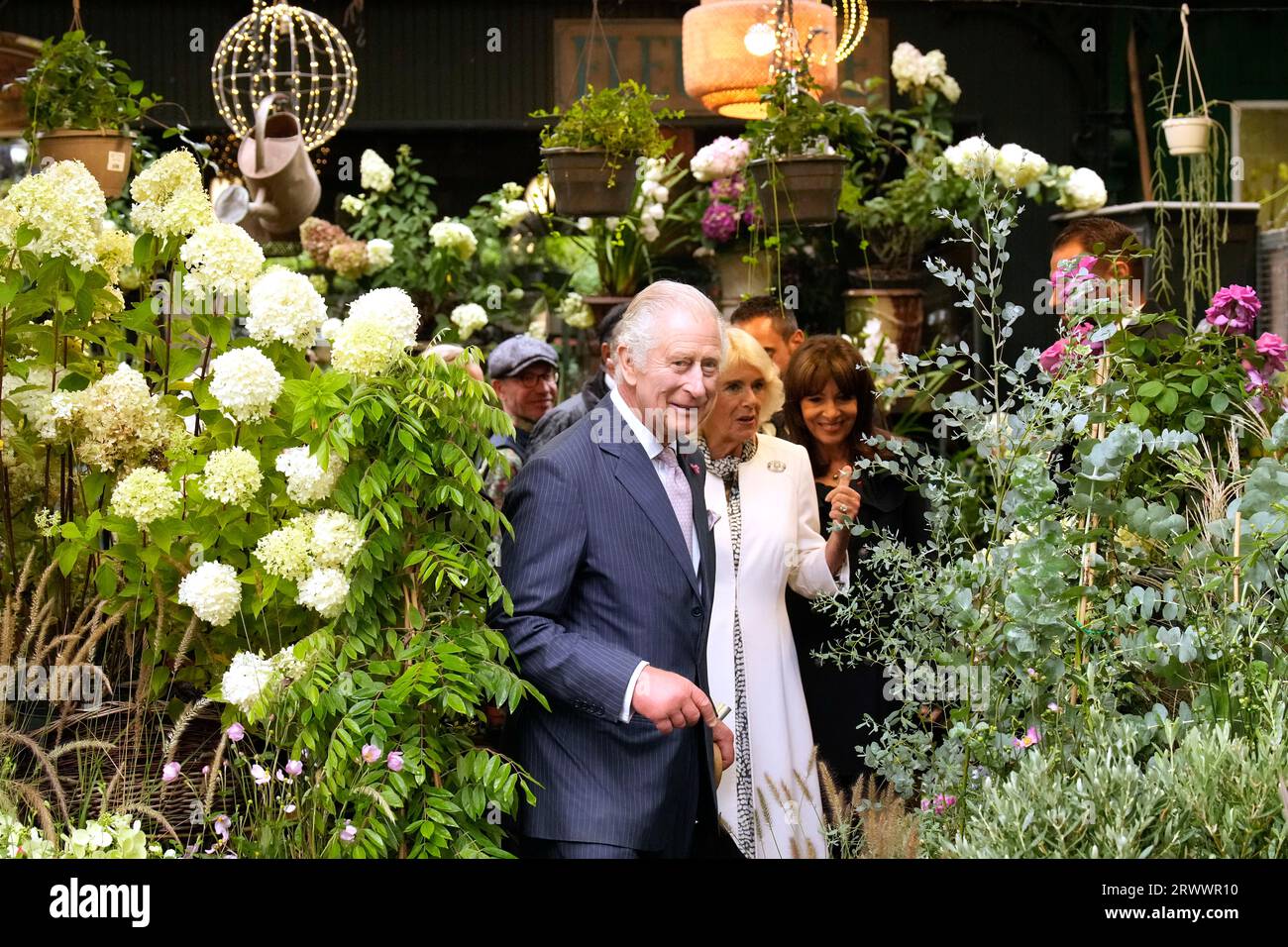 Britain's King Charles III and Queen Camilla visit the Flower Market ...