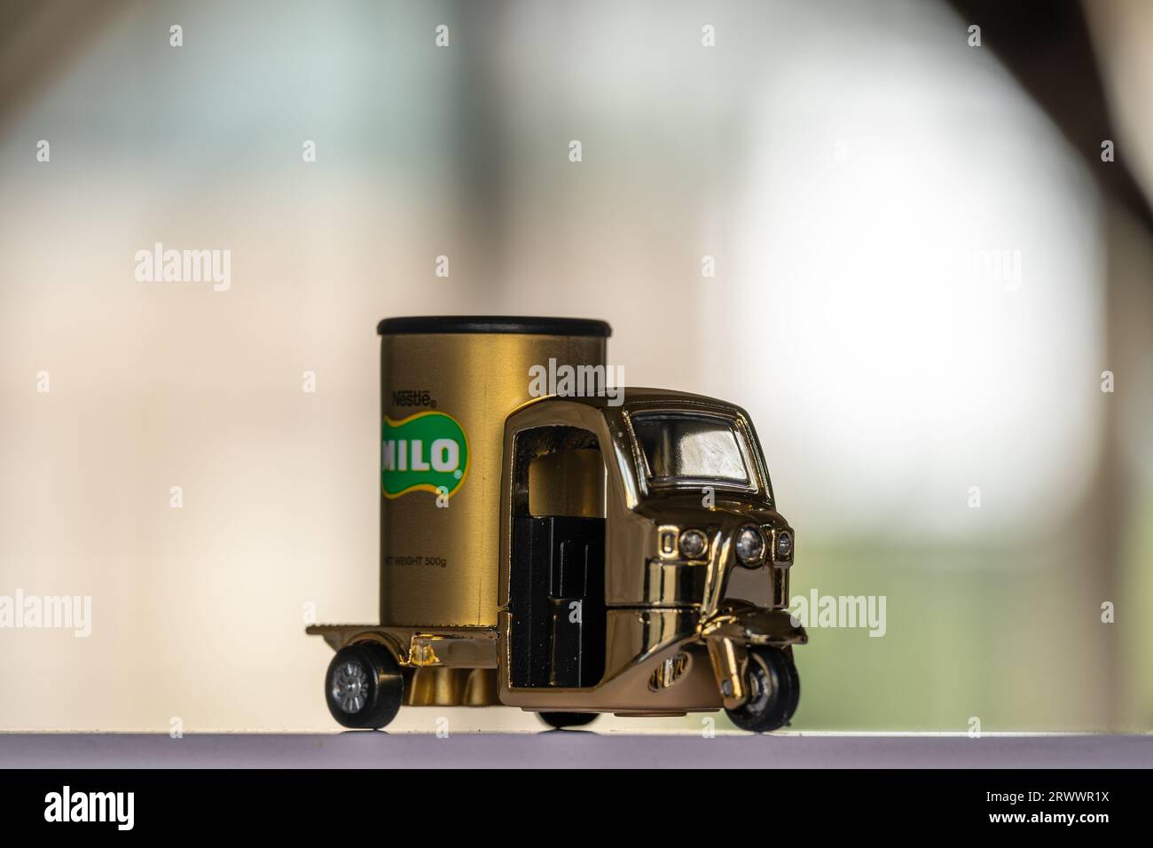 Kuala Lumpur, Malaysia - September 22, 2023: MILO mini vans gold ...