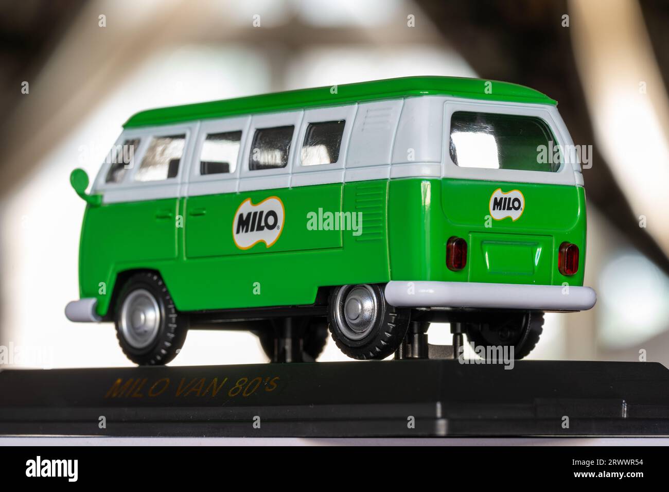 Kuala Lumpur, Malaysia - September 22, 2023: Green MILO mini vans for ...