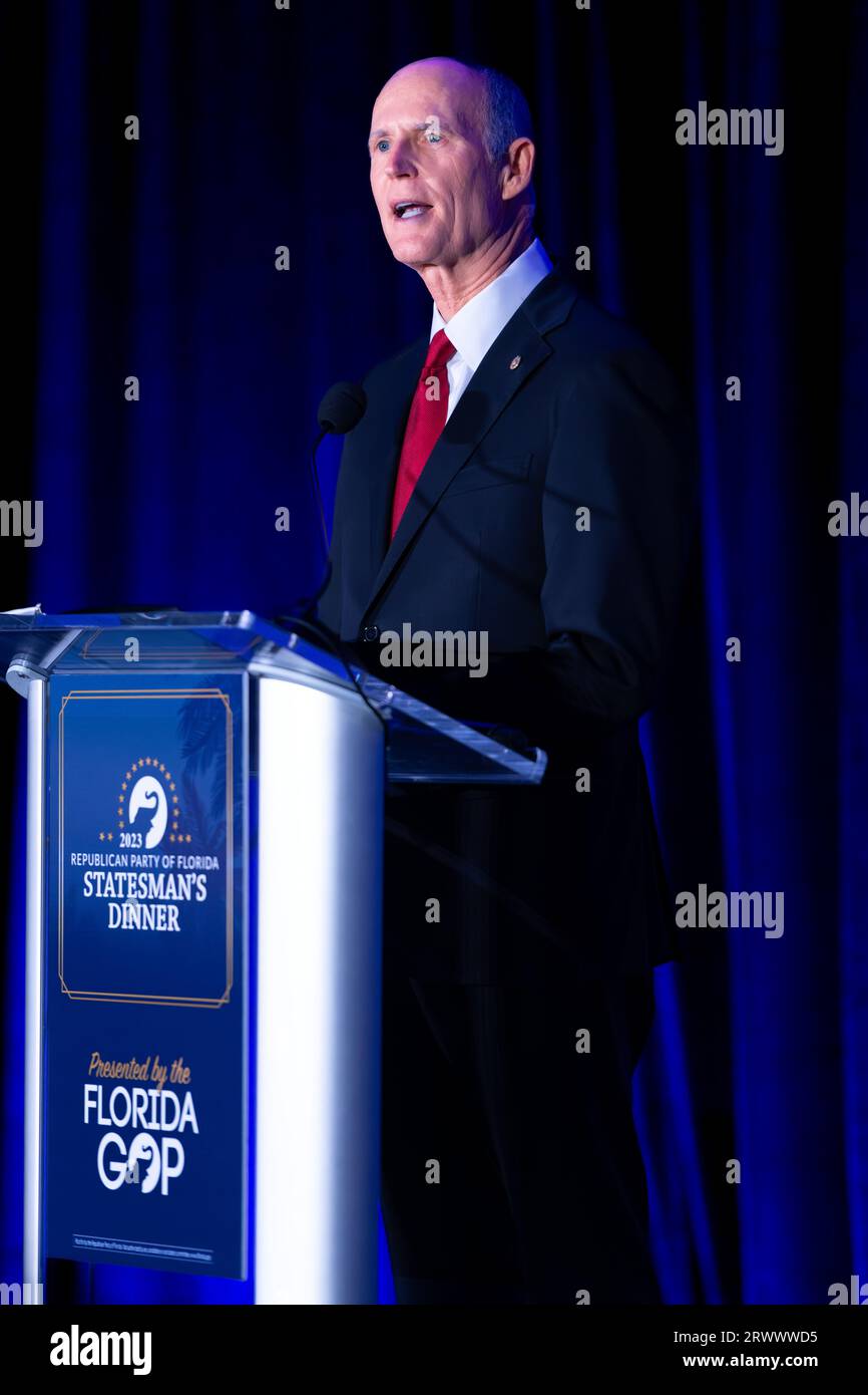 Rick Scott, the Republican US Senator from Florida, is delivering a ...