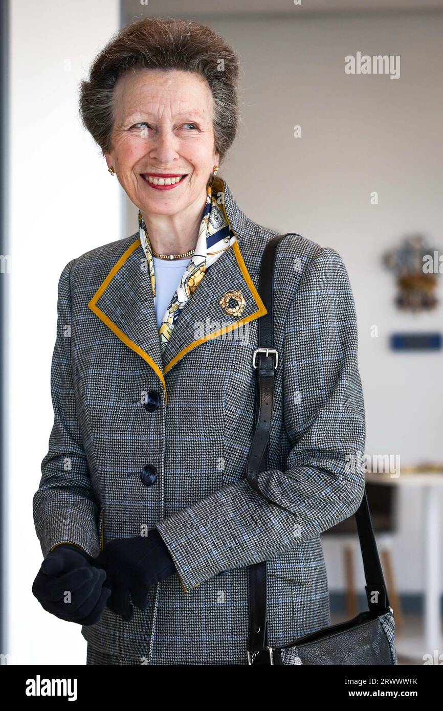 EDITORIAL USE ONLY The Princess Royal during a tour of the Jaguar Land ...