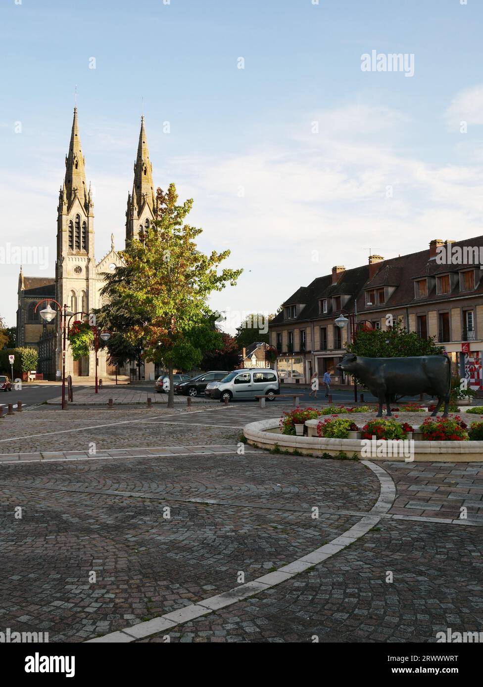 View of church of Notre Dame in Vimoutiers, Orne, Normandy France Stock ...