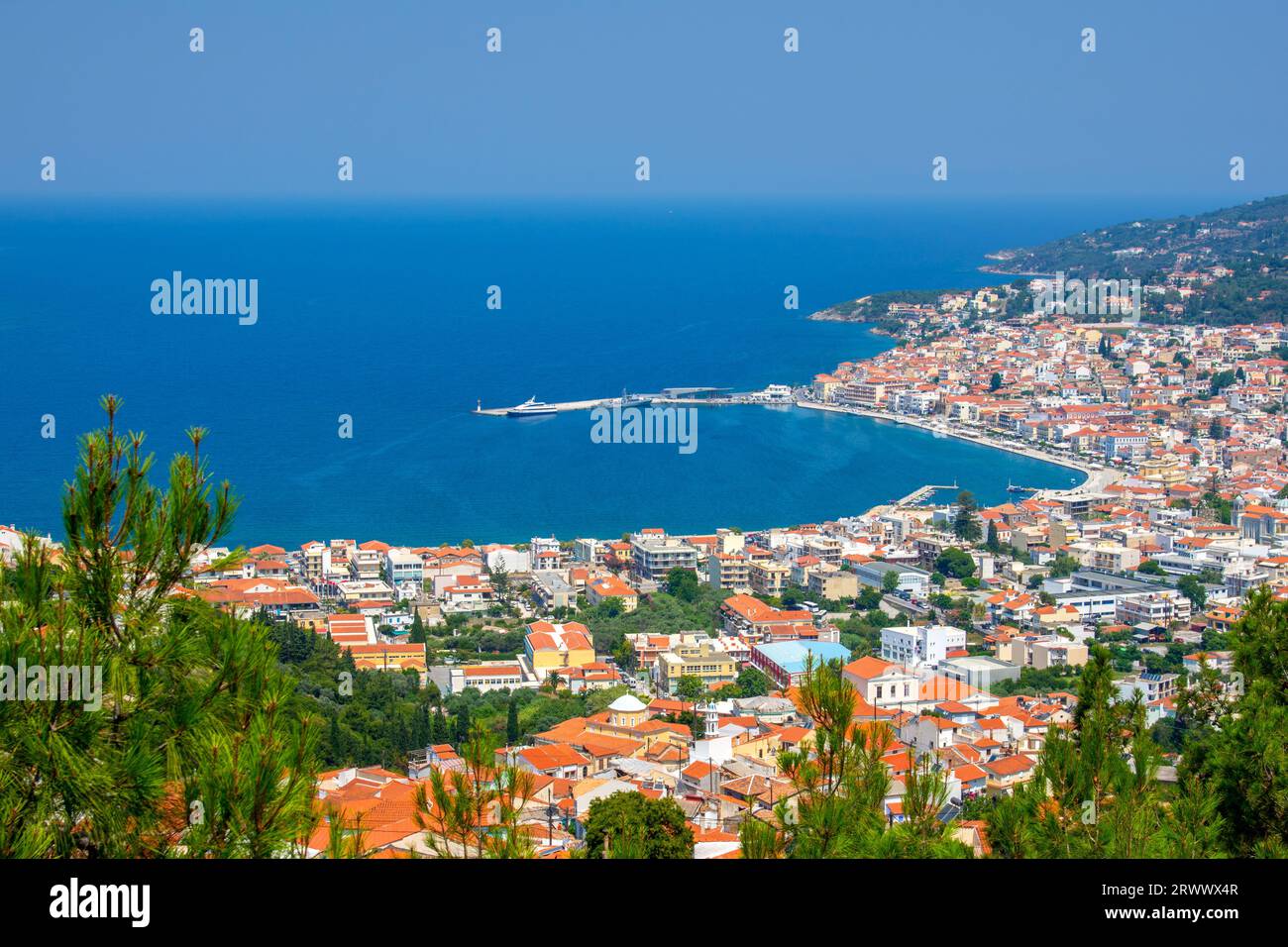 View of Vathi the capital of Samos island, Greece Stock Photo - Alamy