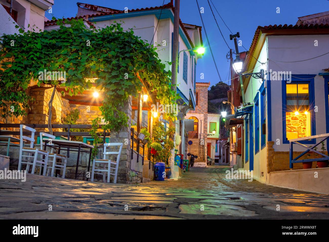 Old street of samos town hi-res stock photography and images - Alamy