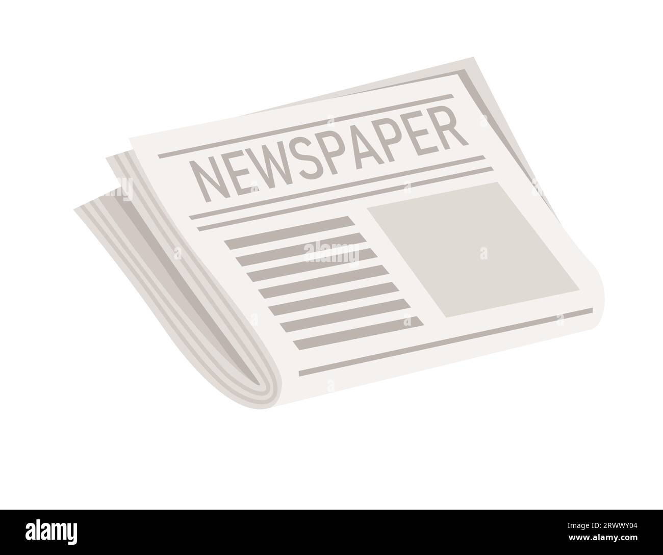 Newspaper with headline vector illustration isolated on white ...