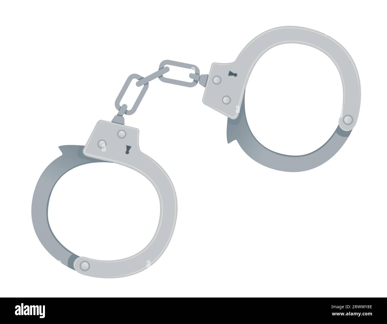 Steel classic handcuffs simple special equipment for arresting vector ...