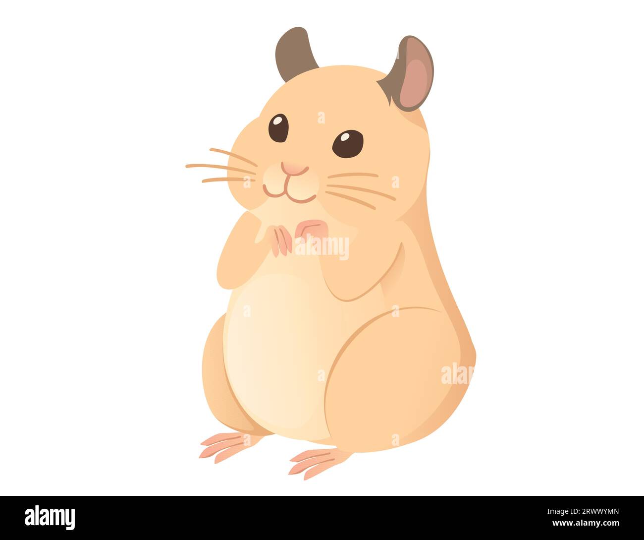 Light brown hamster cute cartoon animal design vector illustration ...