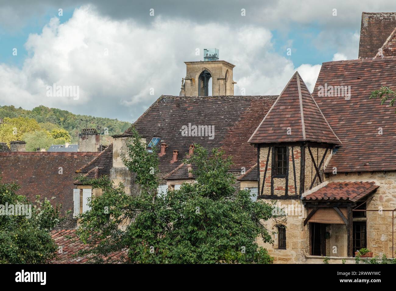 Sarlat-la-Caneda, France - 19th September 2023: Tourists enjoy the view ...