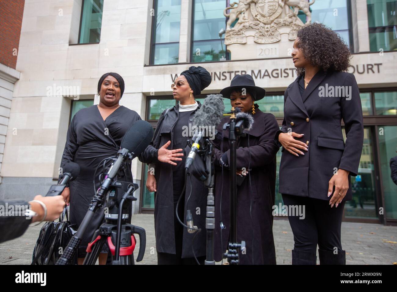 London, England, UK. 21st Sep, 2023. Members of campaign group Justice ...