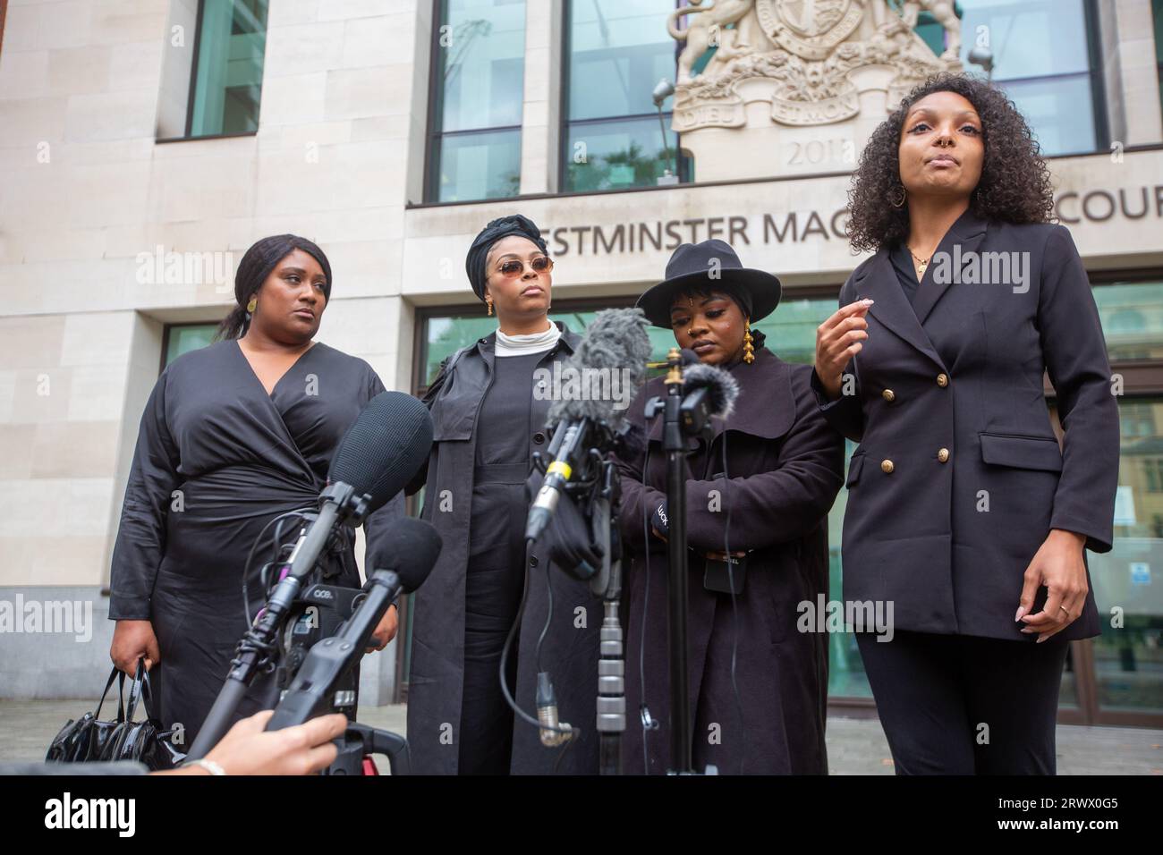 London, England, UK. 21st Sep, 2023. Members of campaign group Justice ...