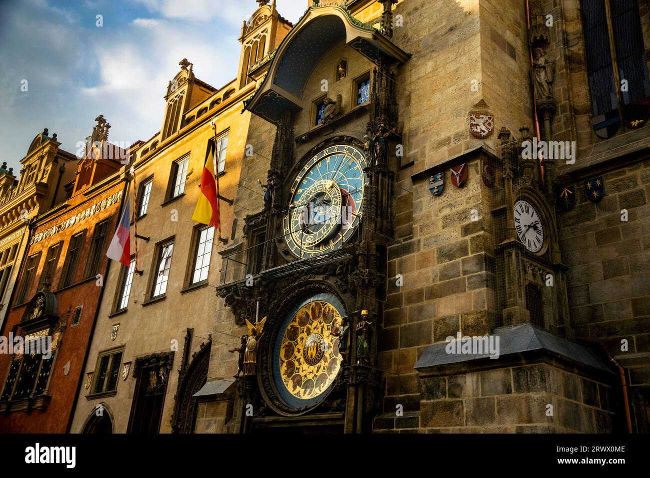 Prague Astronomical Clock and Town Hall in Old Town Square, Czech ...