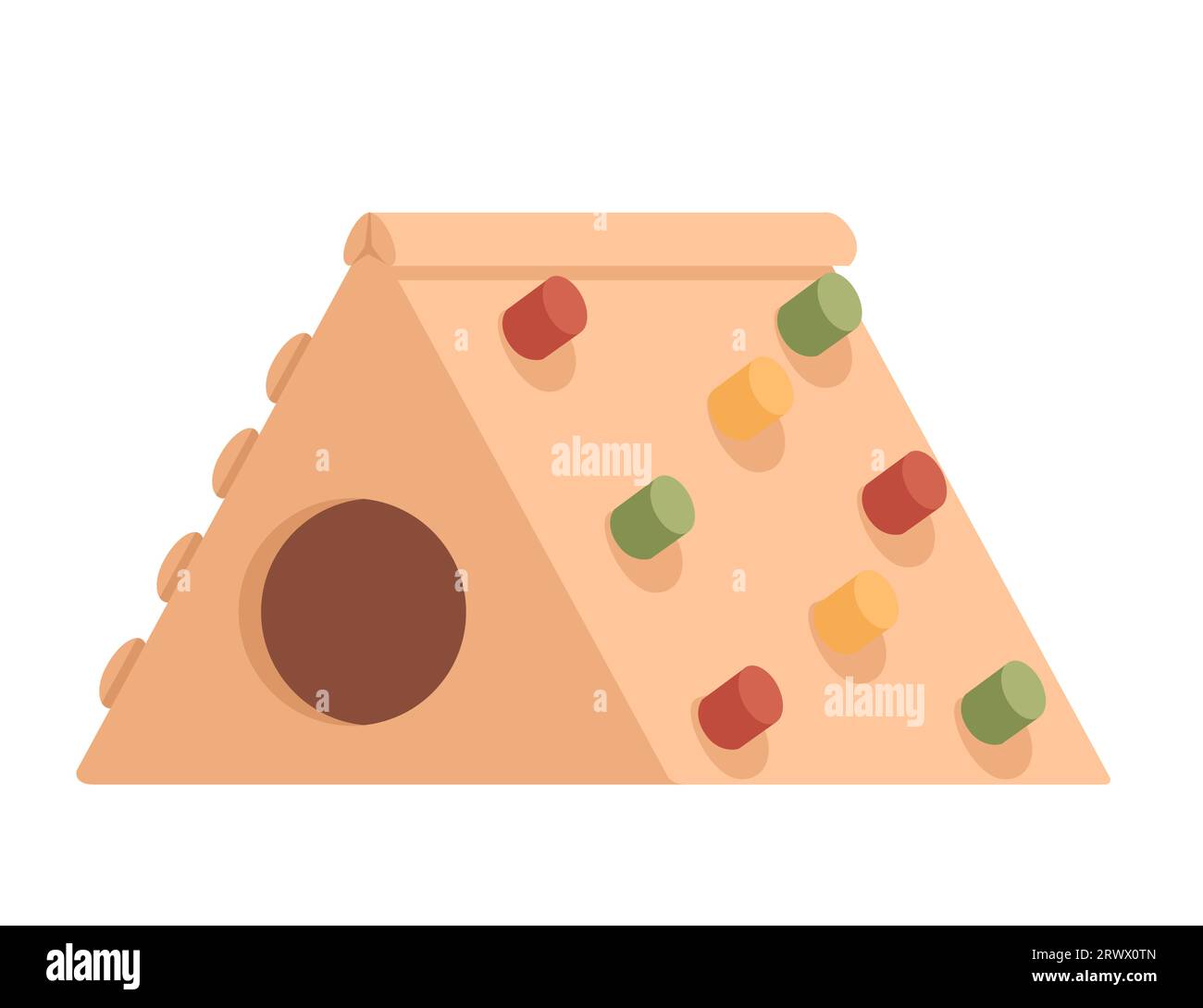 Wooden hamster house with door frame vector illustration isolated on ...