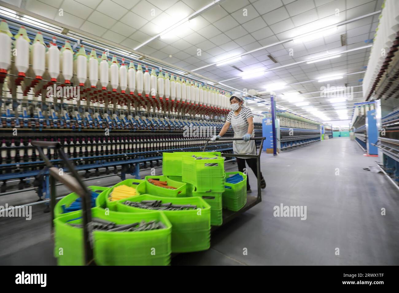 luannan county, China - June 22, 2023: The female worker is ...