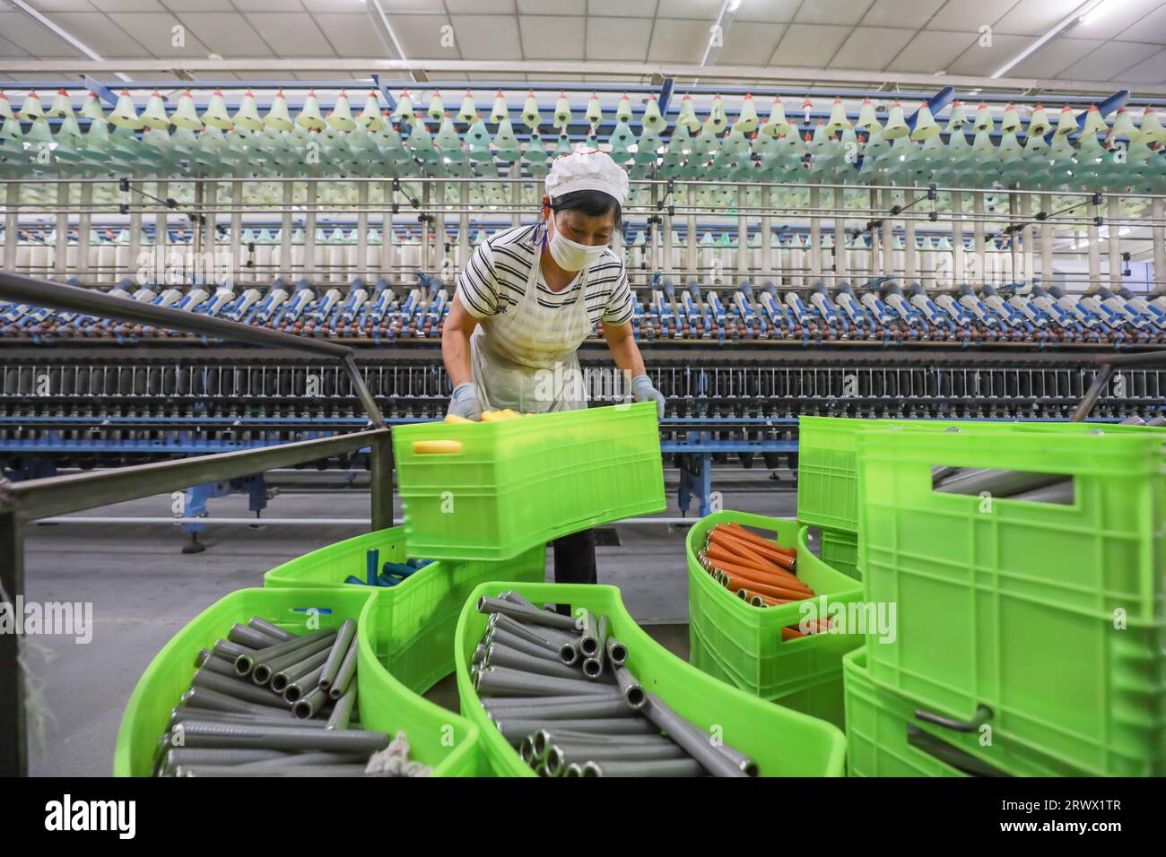 luannan county, China - June 22, 2023: The female worker is ...