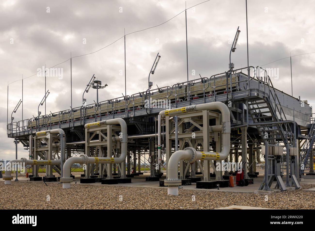 Natural gas high pressure cooller on compressor station Stock Photo - Alamy