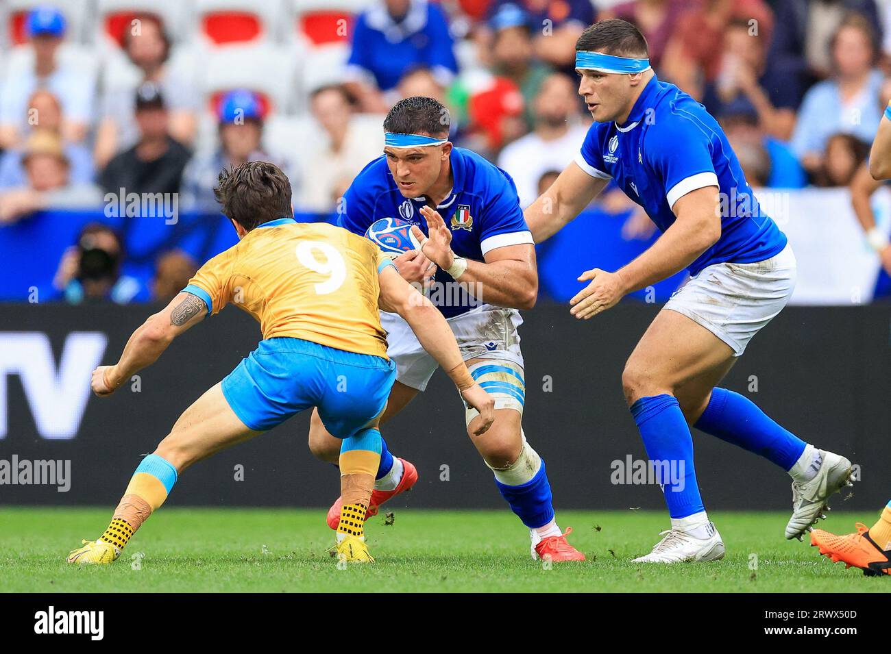 Santiago Arata #9 of Uruguay and Danilo Fischetti #1 of Italy during ...