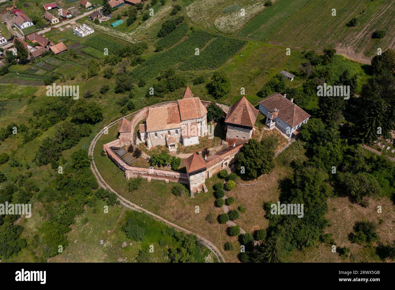 The fortified church of Alma Vii in Romania Stock Photo - Alamy