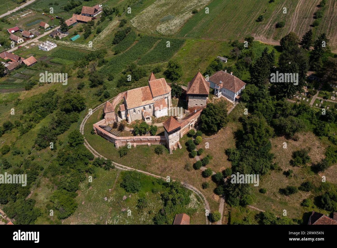 The fortified church of Alma Vii in Romania Stock Photo - Alamy
