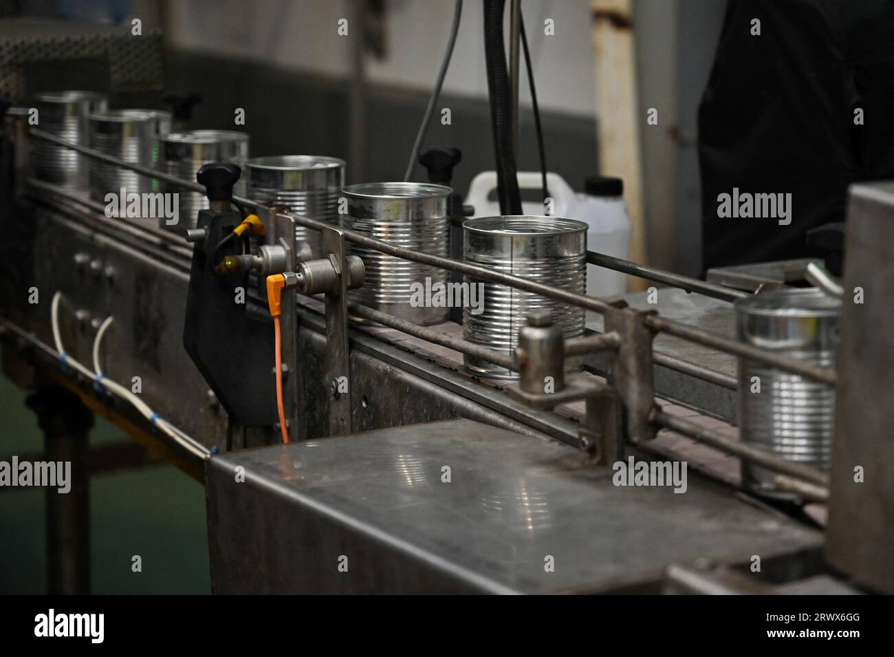 Illustration of a canned vegetable processing site in Brittany, France ...