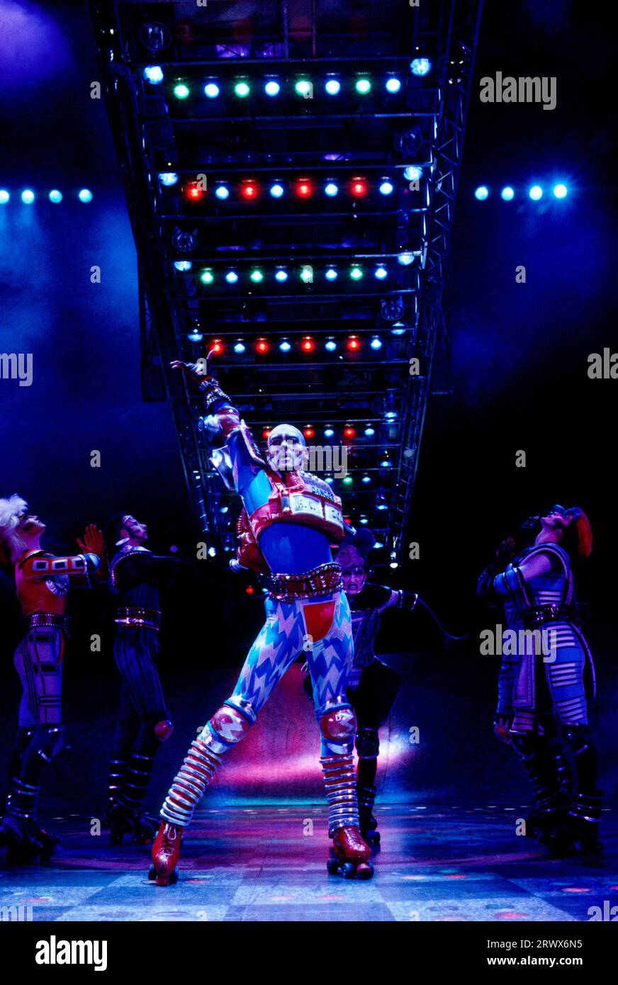 John Partridge (Electra) in STARLIGHT EXPRESS at the Apollo Victoria ...