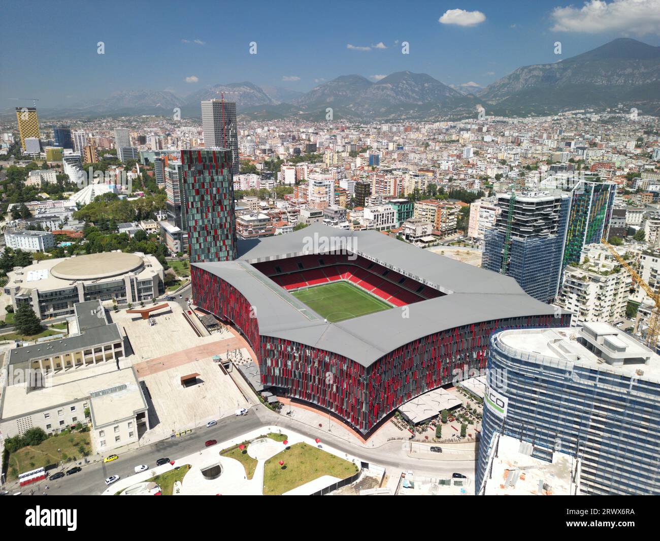 Amazing Aerial View of Air Albania Stadium in Tirana Stock Photo - Alamy