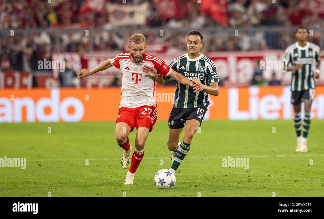 Munich, Germany. 20th Sep 2023. Konrad Laimer (Muenchen), Sergio ...
