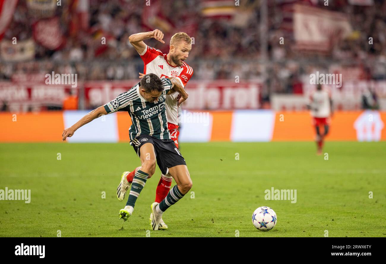 Munich, Germany. 20th Sep 2023. Konrad Laimer (Muenchen), Sergio ...