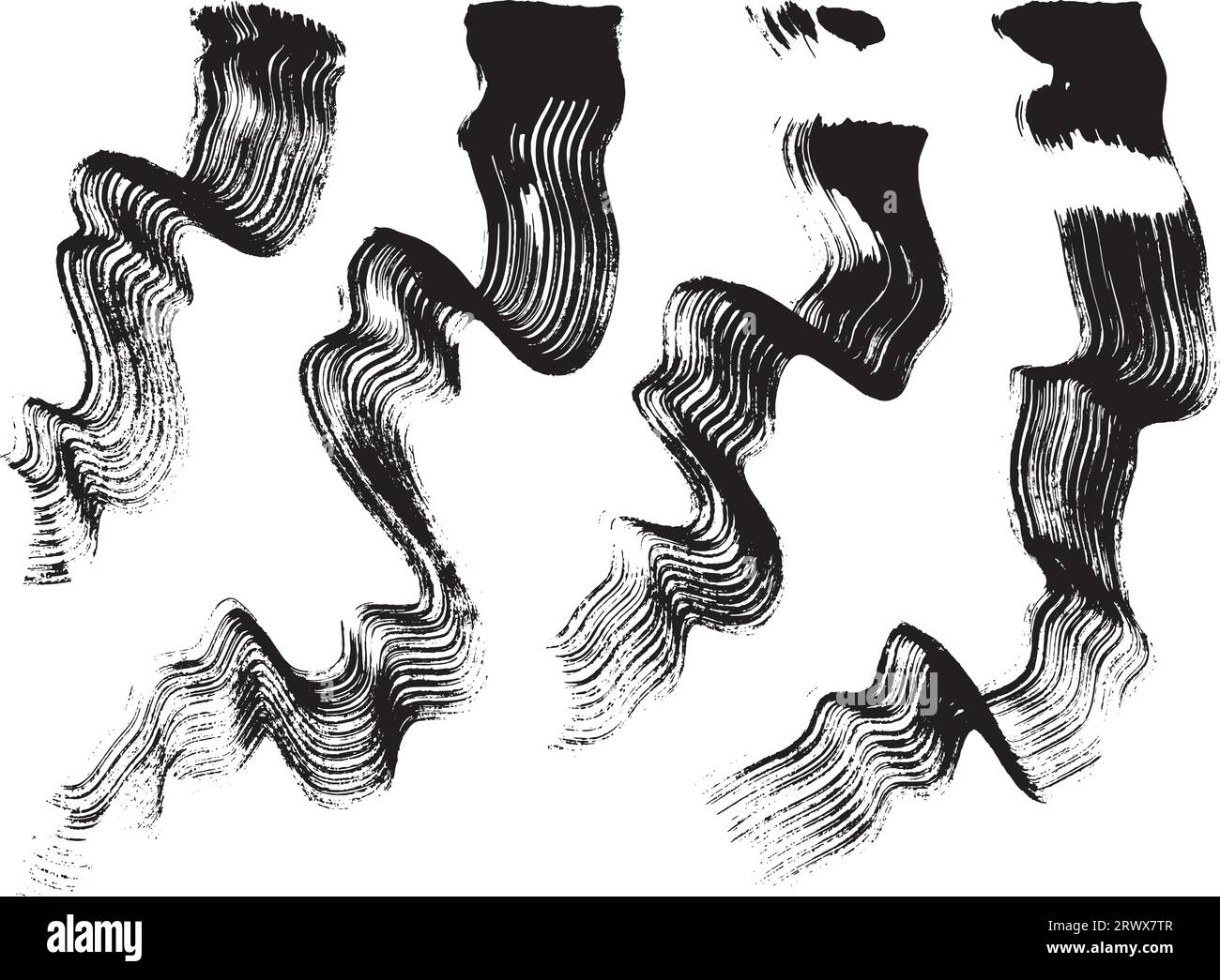 Grunge Dry Brush Ink Strokes Free Hand Set Stock Vector Image & Art - Alamy