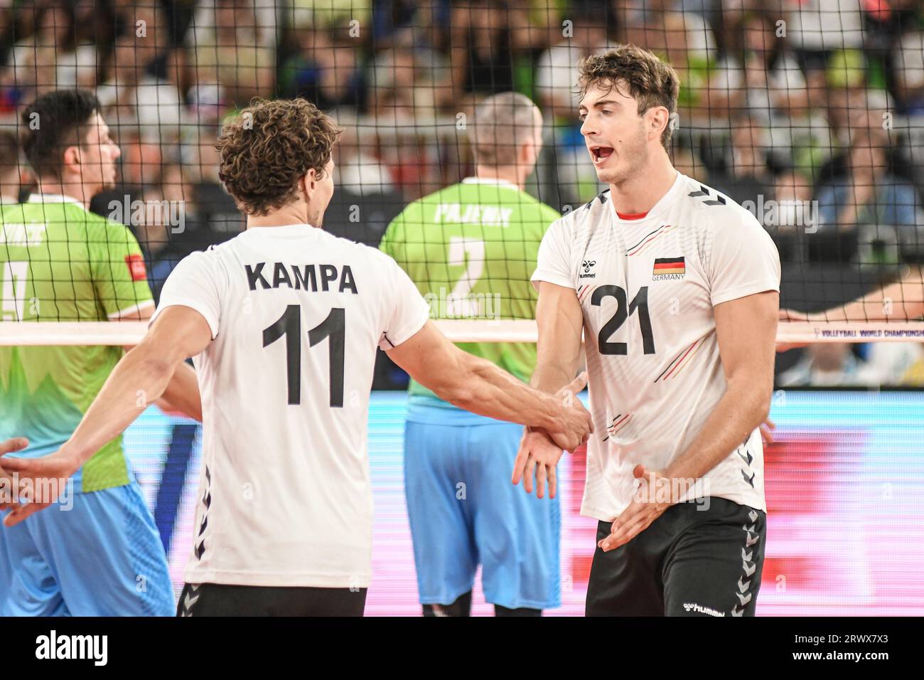 Tobias Krick, Lukas Kampa (Germany) celebrating against Slovenia ...