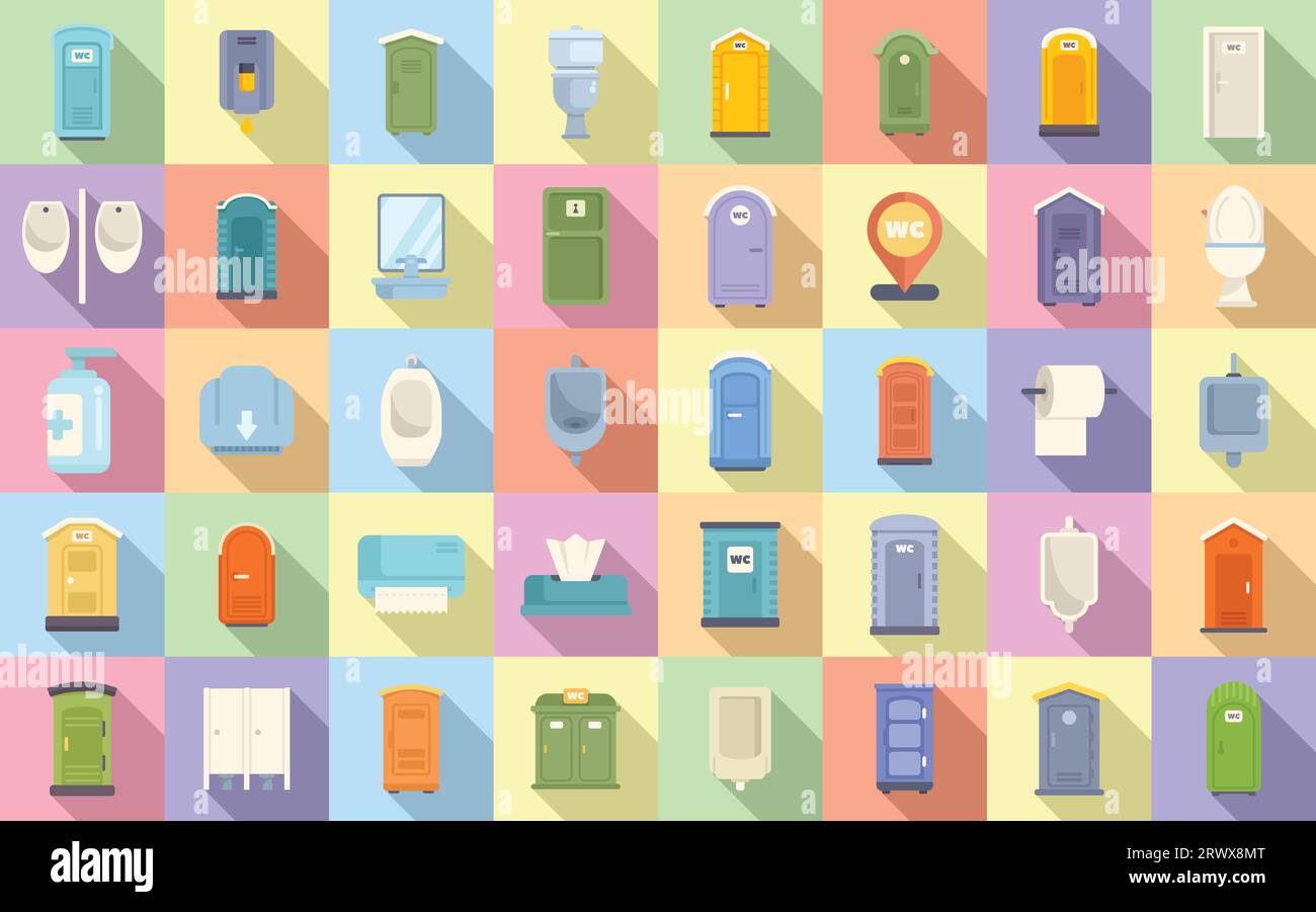 Public restrooms icons set flat vector. Toilet seat. Wc bowl Stock Vector Image & Art - Alamy