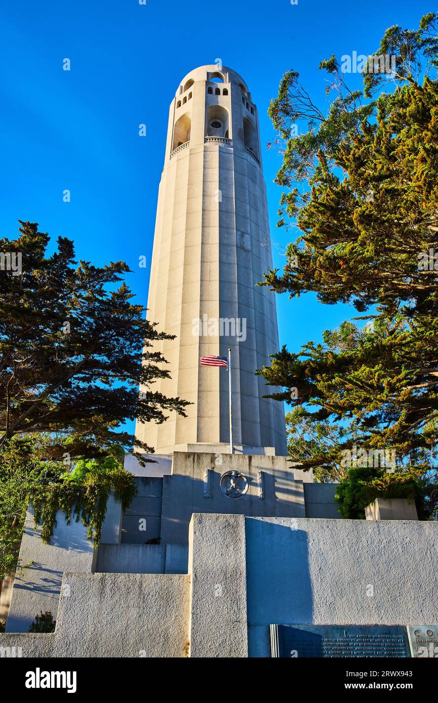 American flag coit tower hi-res stock photography and images - Alamy